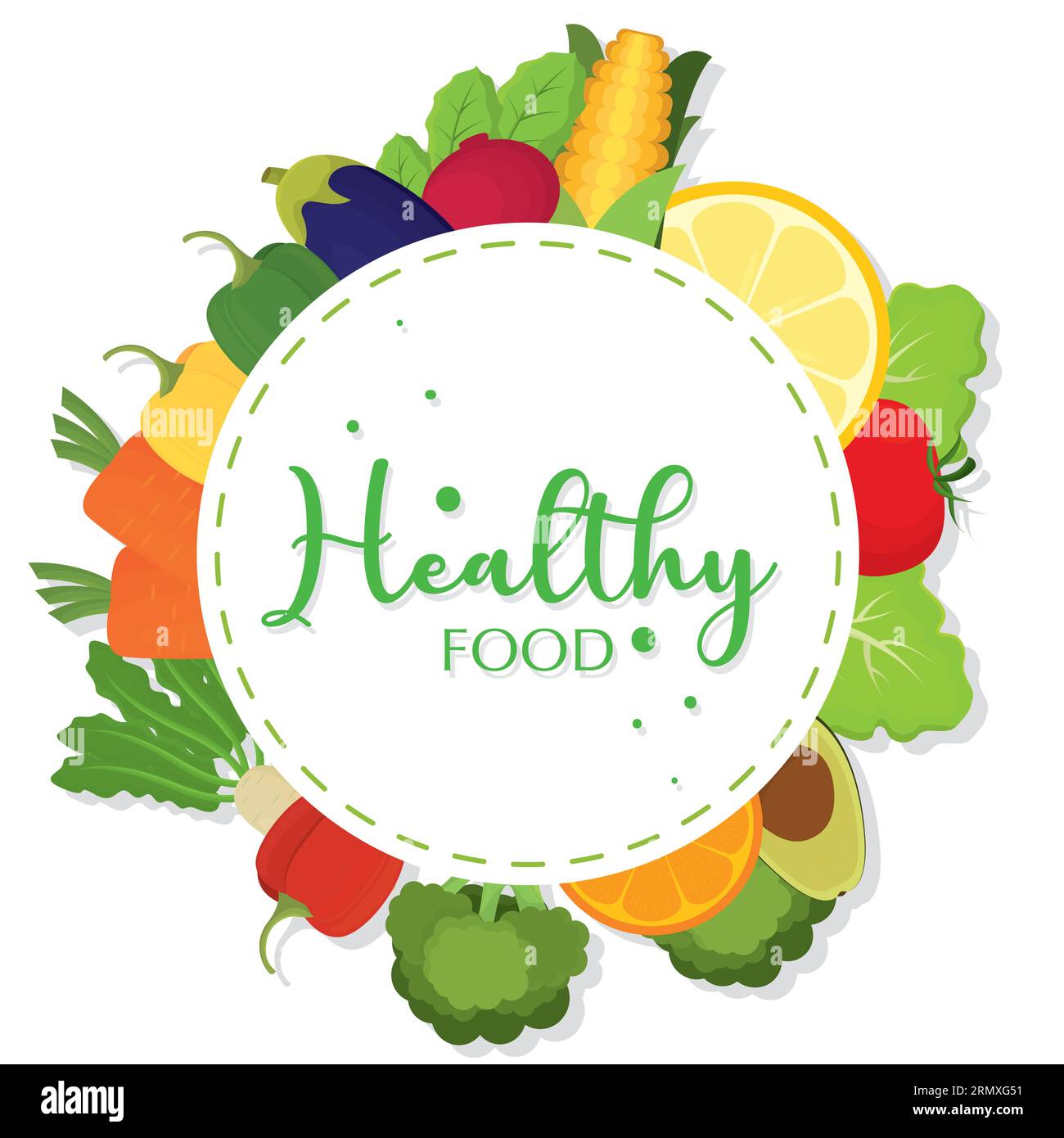 Isolated label with vegetables Healthy food Vector Stock Vector Image ...