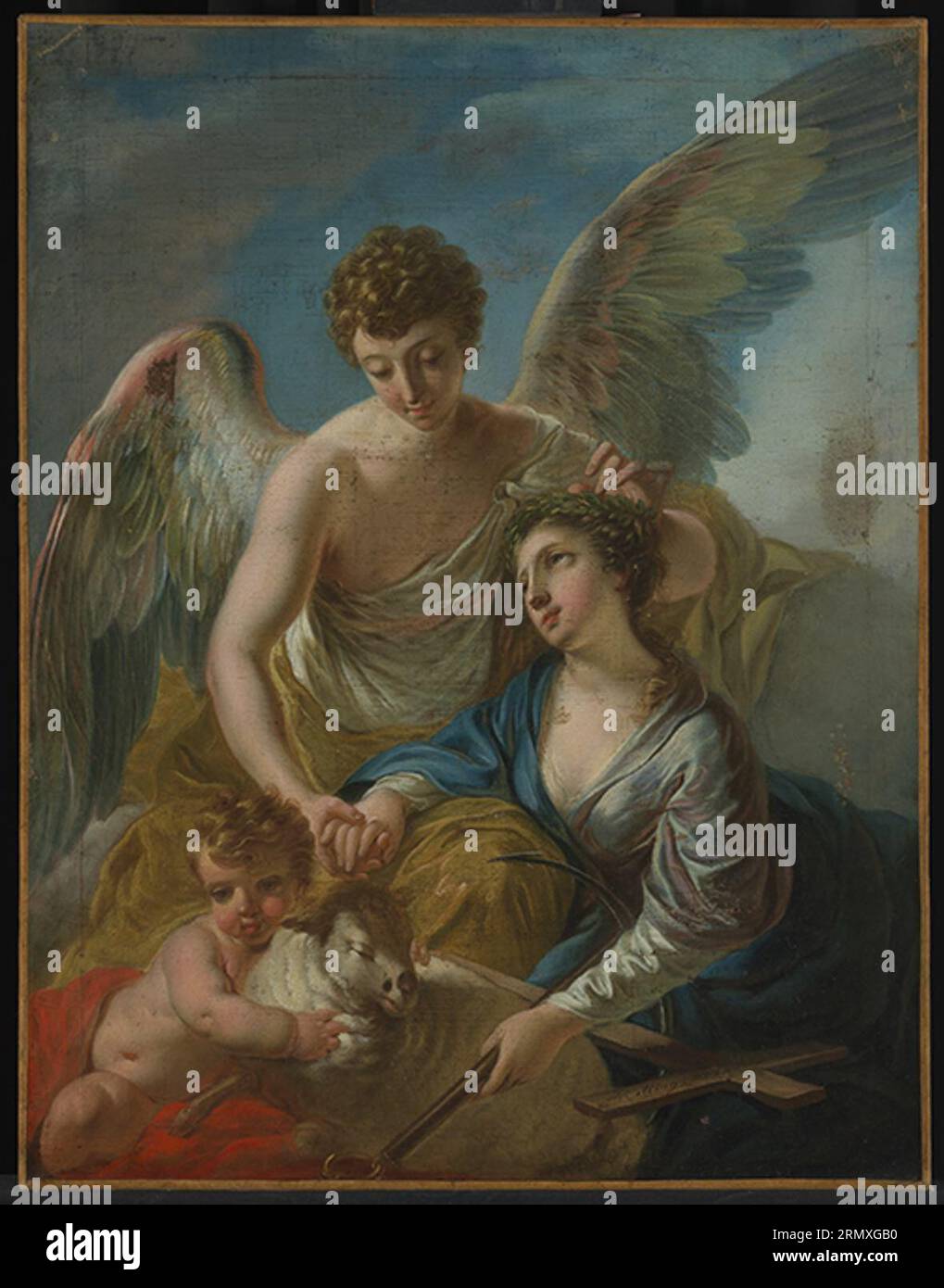 Die heilige Agnes mit einem Engel 18th century by Joseph Melling Stock ...