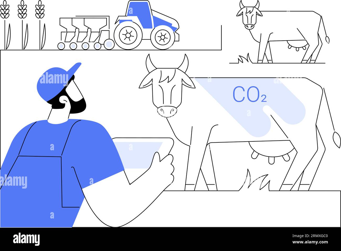 Agriculture and farming emissions abstract concept vector illustration ...