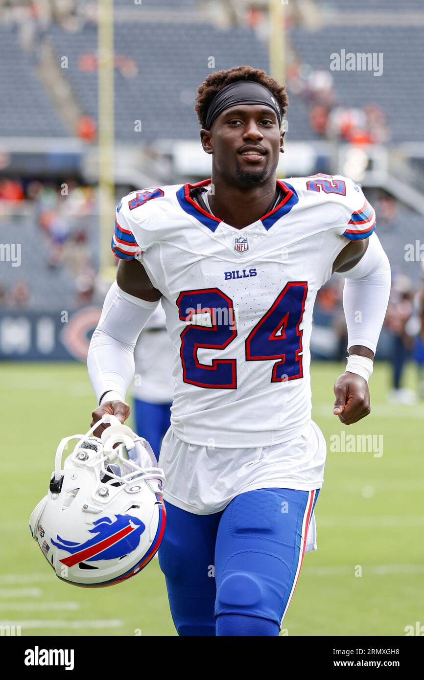 Buffalo Bills cornerback Kaiir Elam (24) walks off the field following ...