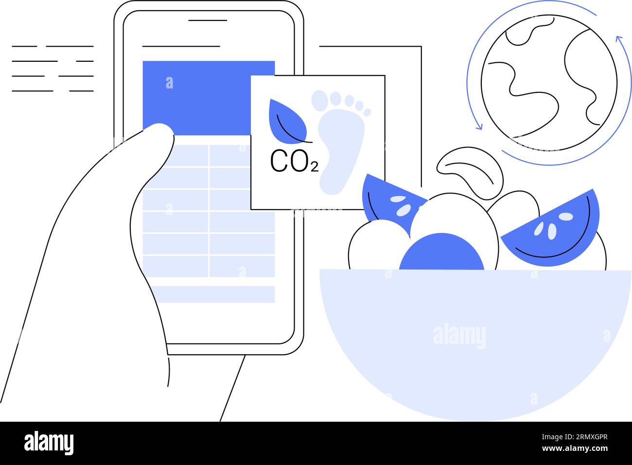 Carbon footprint tracking app abstract concept vector illustration ...