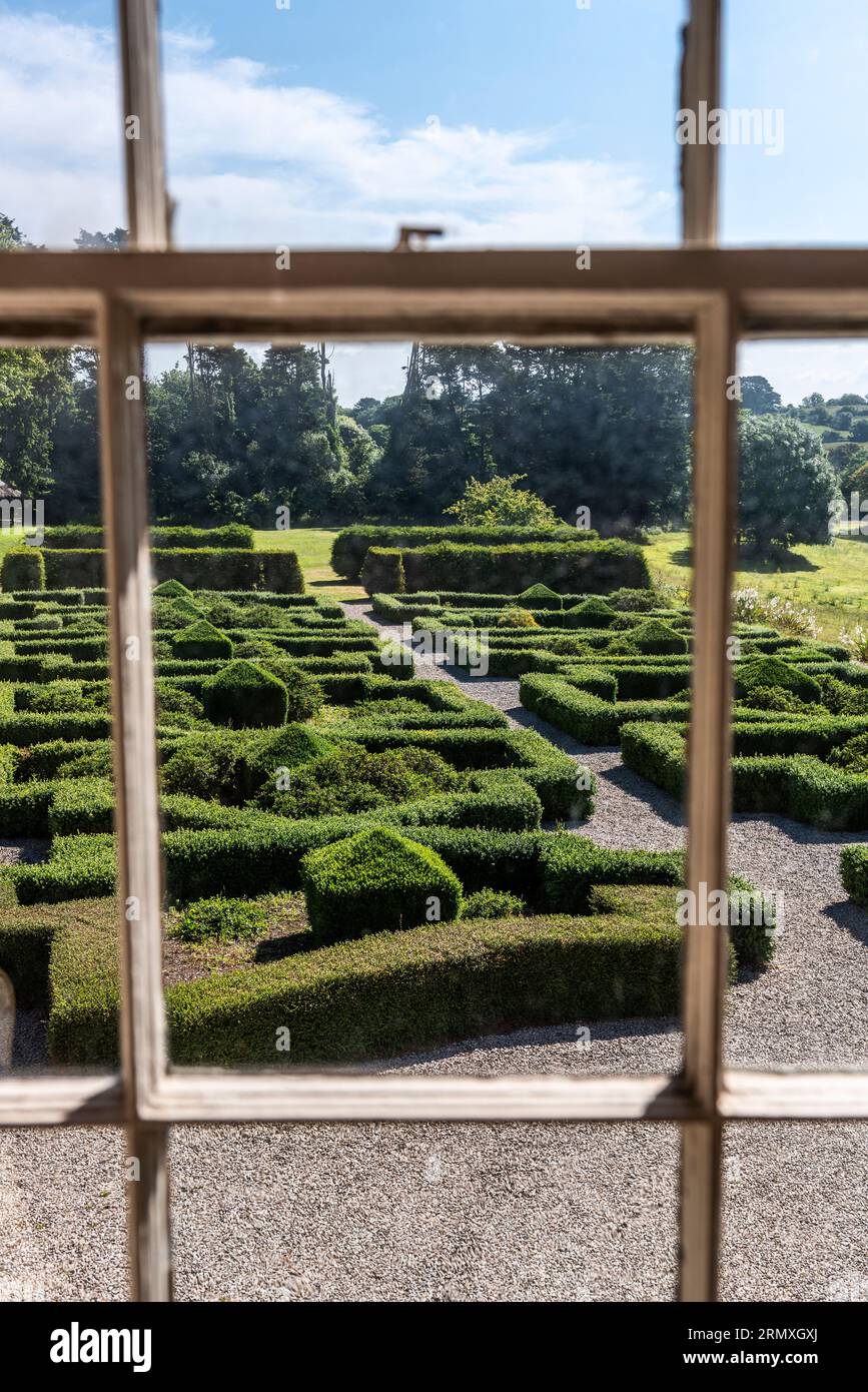 View through window to parterre from 18th century flower loft ...