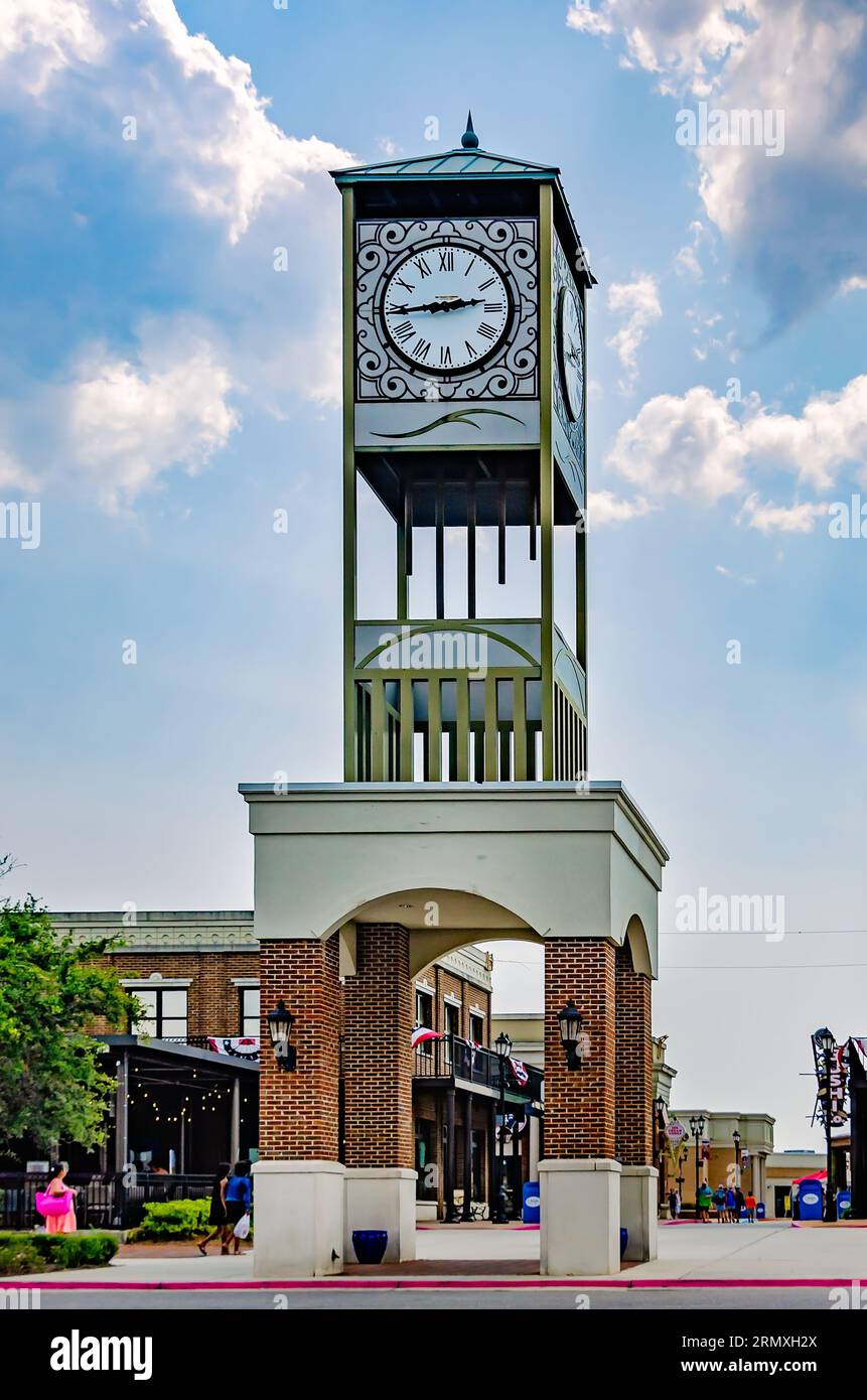 The OWA Parks and Resort clock tower is pictured at the entrance to ...