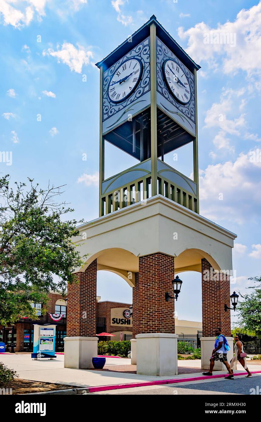 The OWA Parks and Resort clock tower is pictured at the entrance to ...