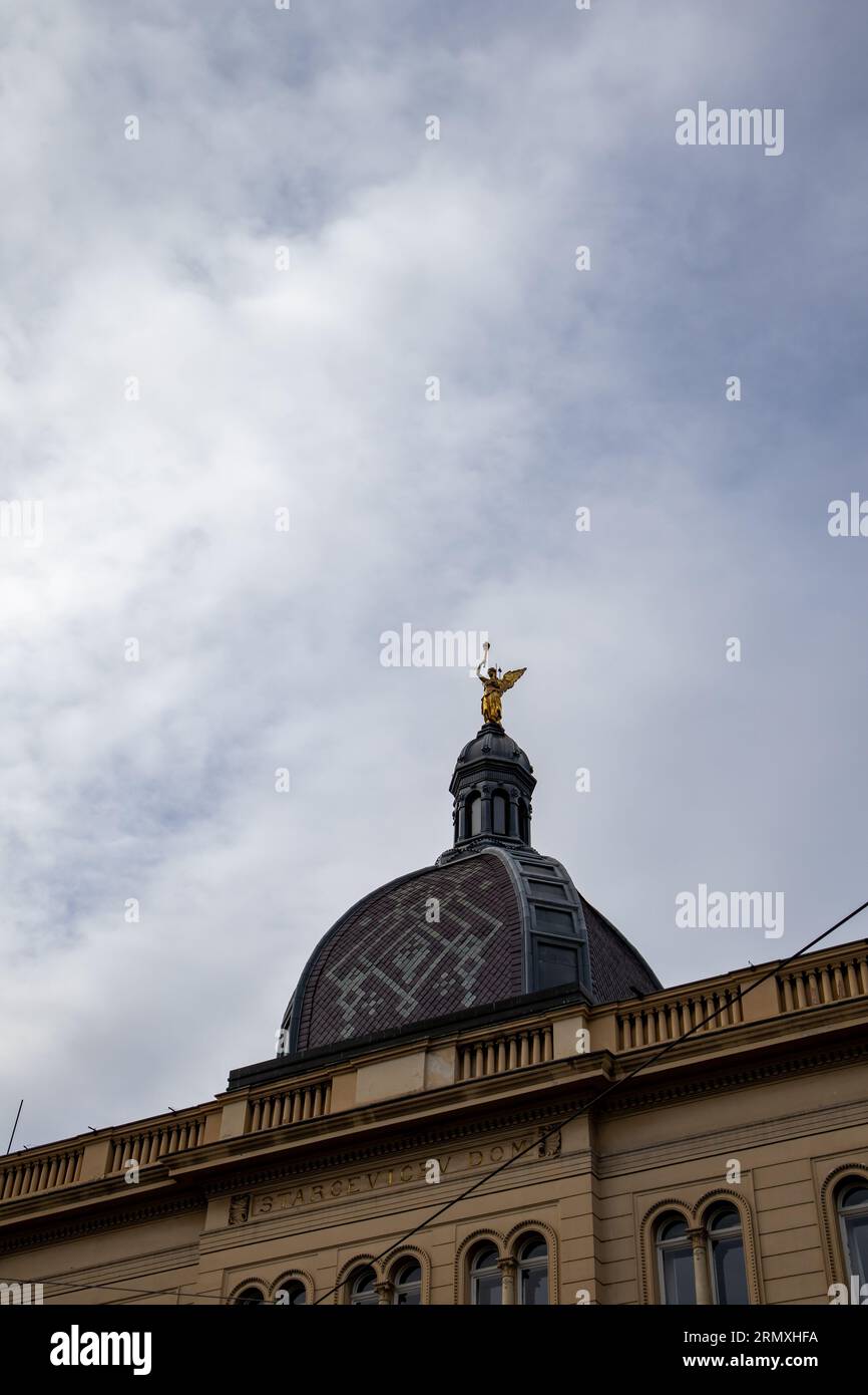 Top of building and blue sky Stock Photo - Alamy
