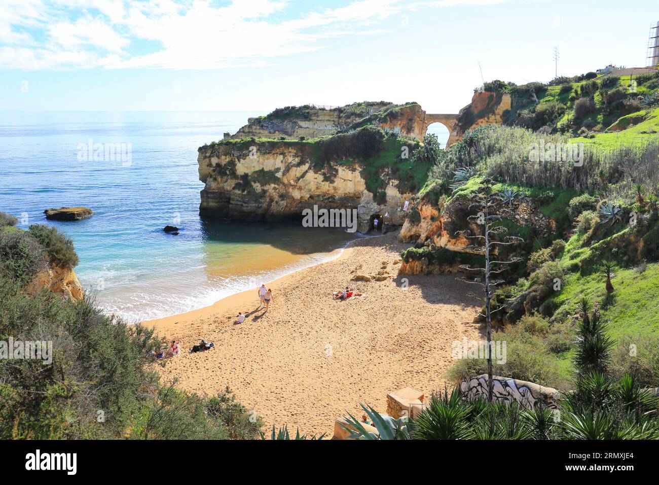Lagos, Algarve, Portugal- October 20, 2022: Natural features, cliffs ...