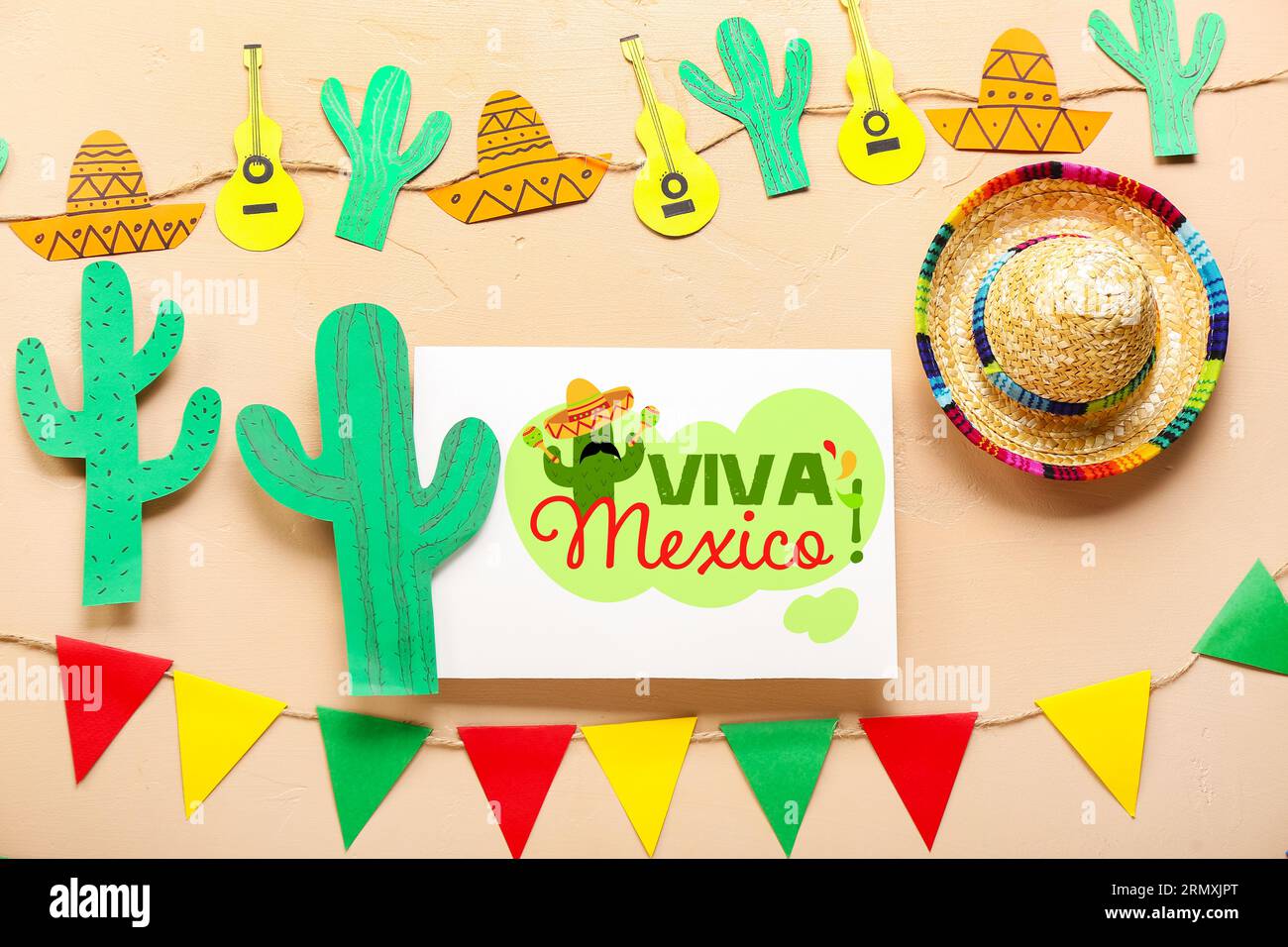 Banner for Happy Mexican Independence Day with sombrero hat and ...