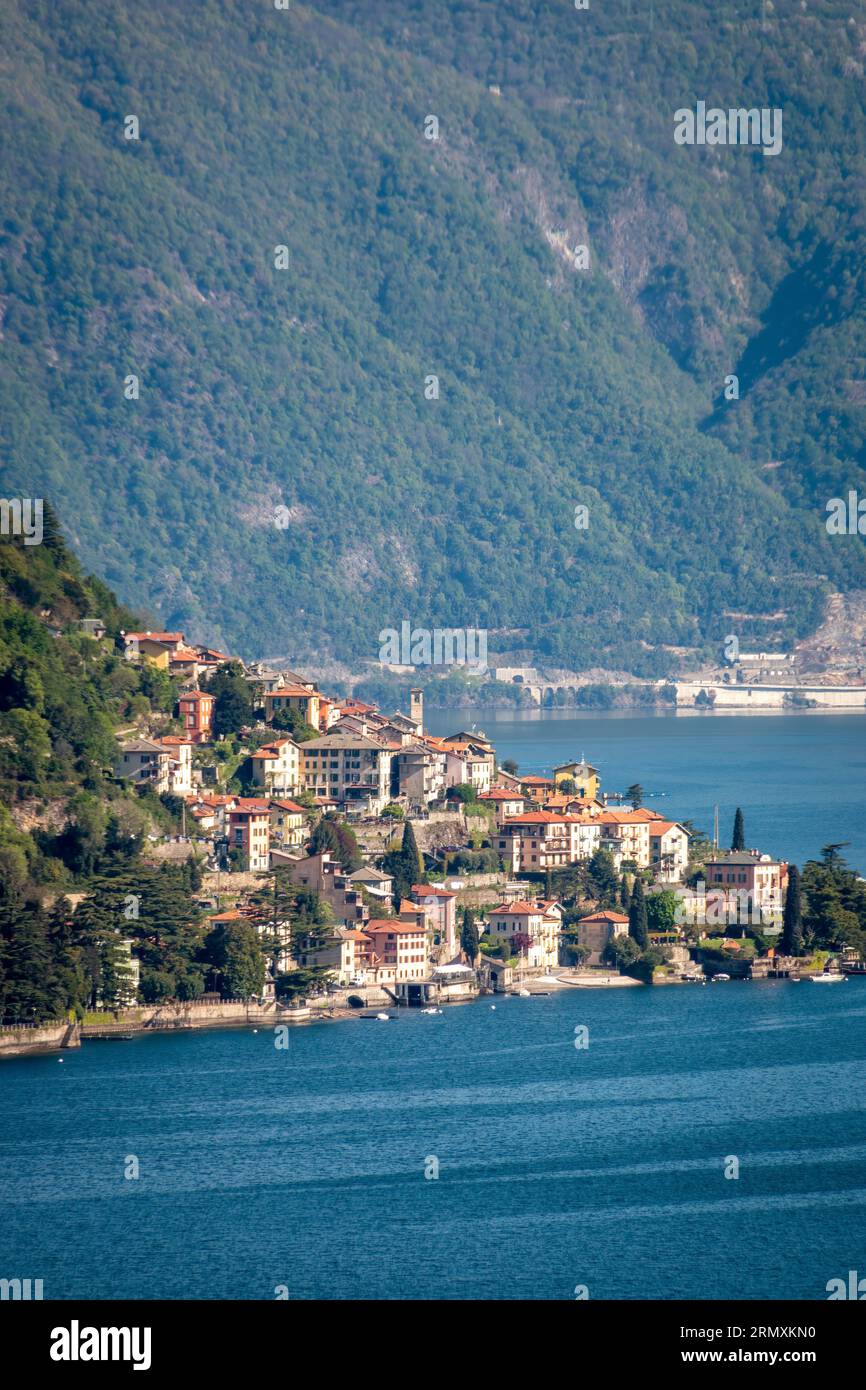 Townscape of Torrigia at southwestern branch of Lake Como, Italy Stock ...