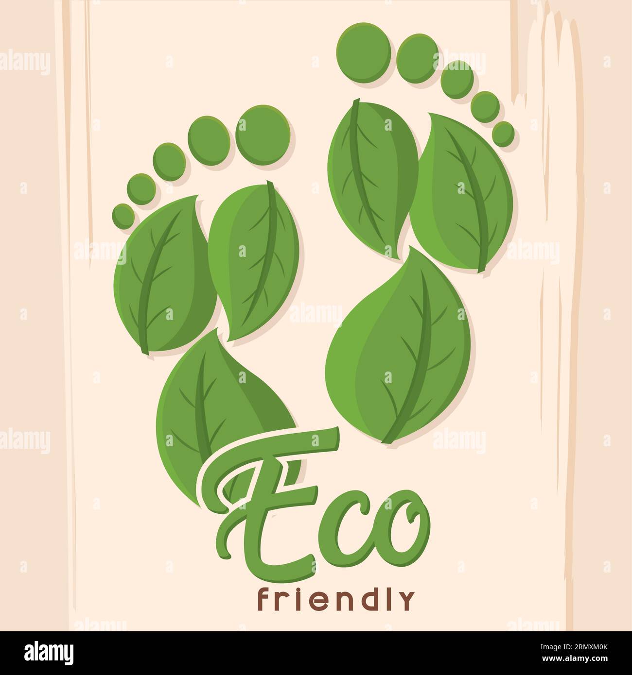 Pair of footprints made by green leaves Eco friendly Vector Stock ...