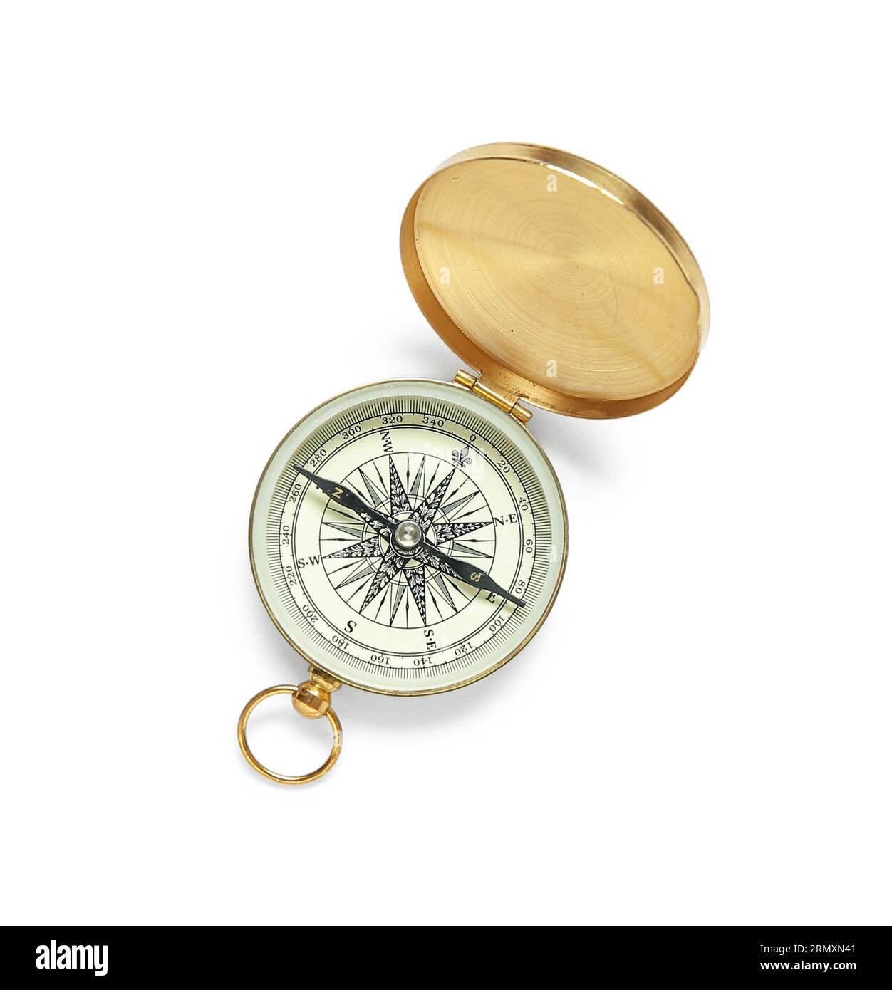 Retro compass isolated on white background Stock Photo - Alamy