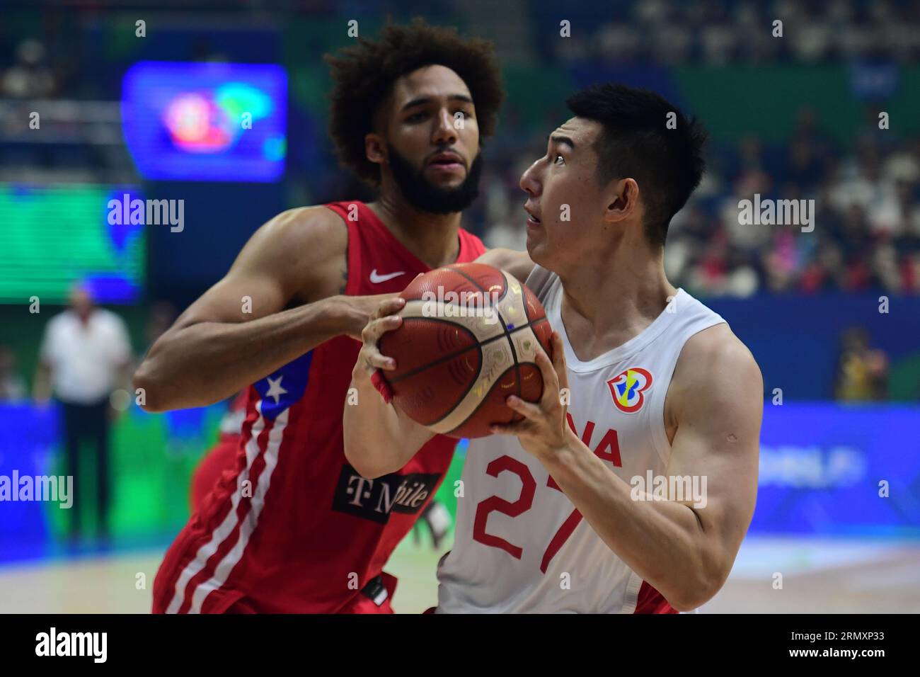 Quezon City, Philippines. 30th Aug, 2023. George Conditt (L) of Puerto ...