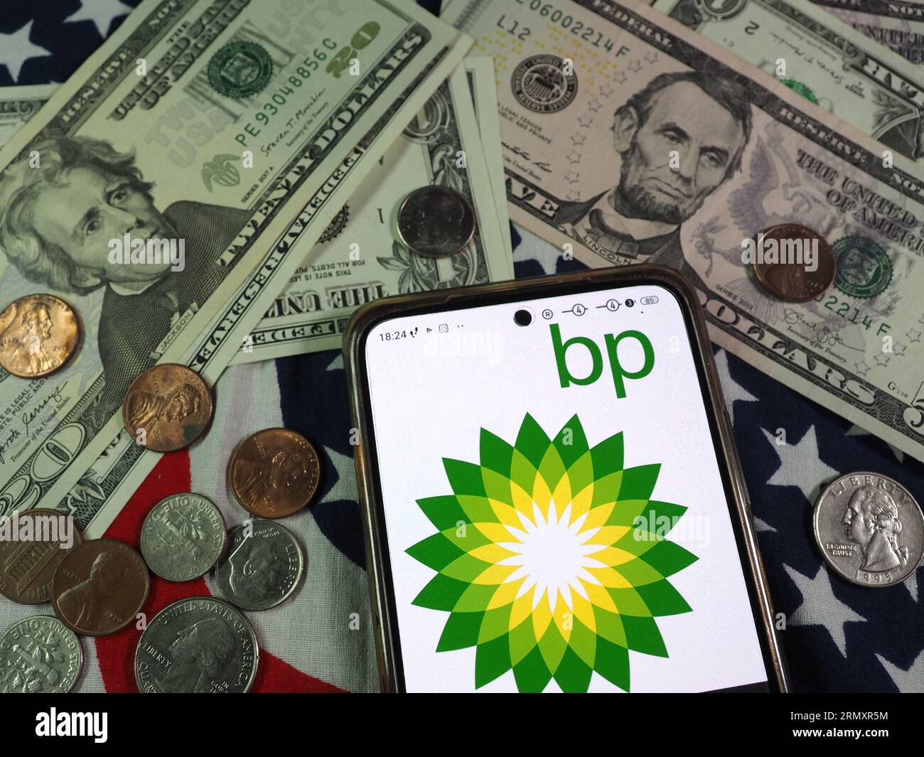 In this photo illustration BP p.l.c. (formerly The British Petroleum ...