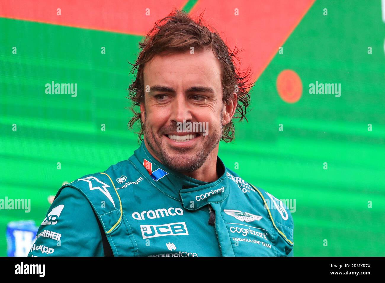 Fernando Alonso 14 (SPA), Aston Martin AMR-23 podium smiling during the ...
