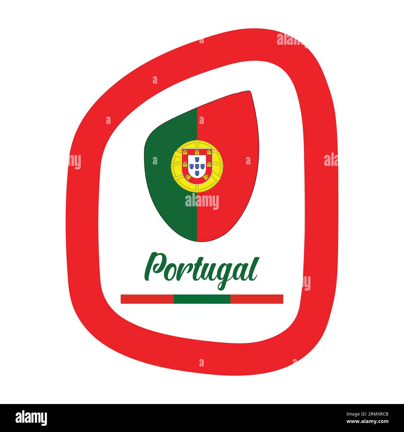 Portugal Flag with Frame Vector Illustration Abstract Editable image ...