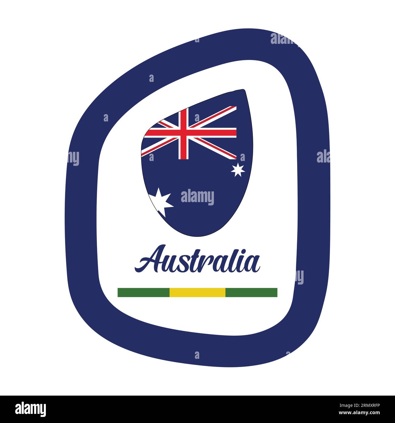 Australia Flag with Abstract Logo Frame, Vector Illustration Abstract ...