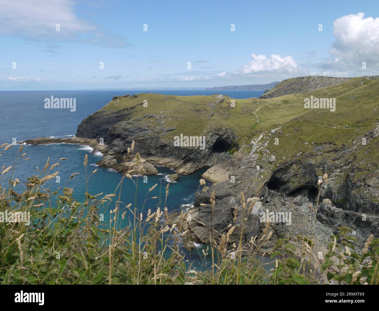 Tintagel, Cornwall, UK - July 1 2022: Merlin's Cove, seen from the ...