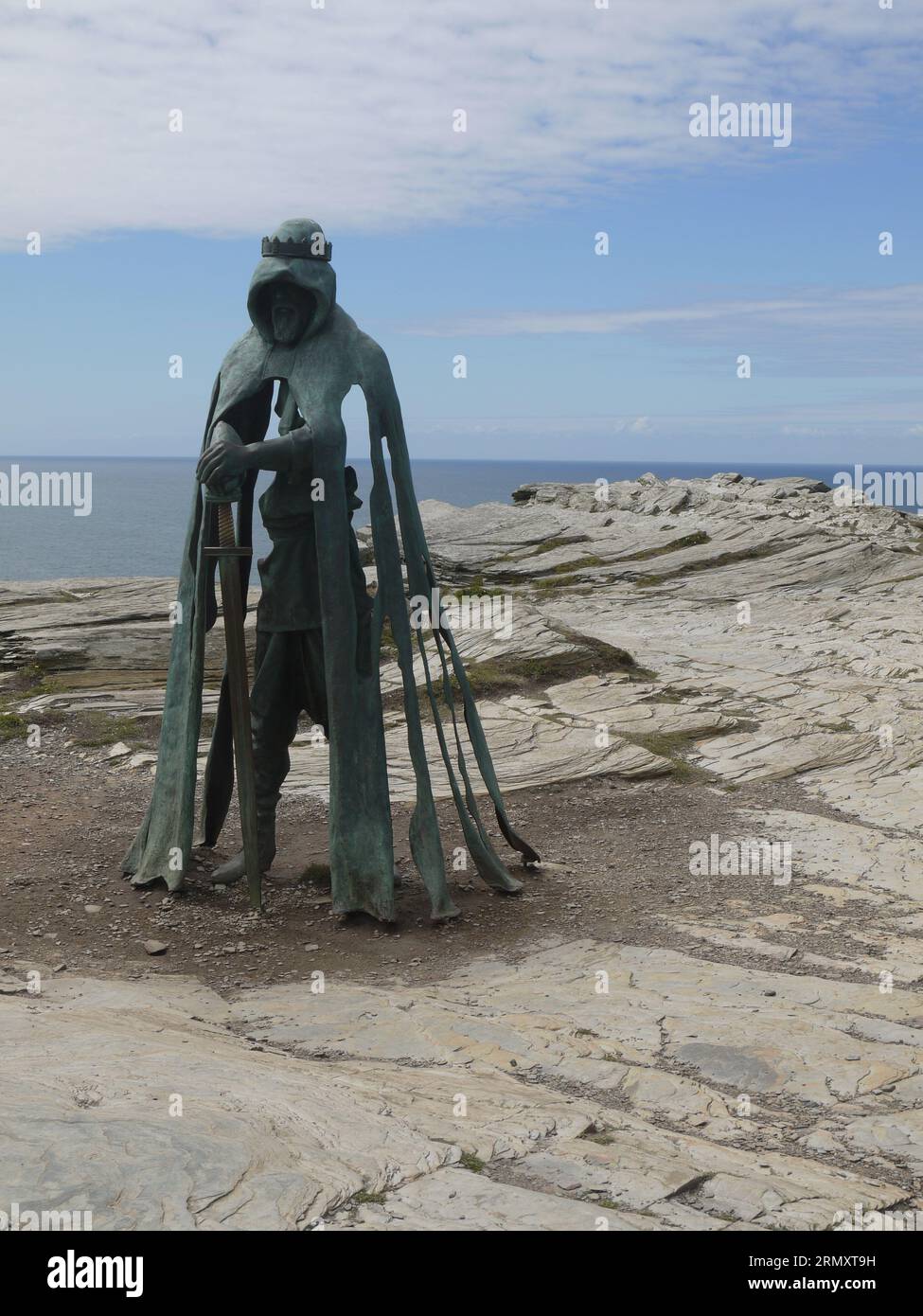 Tintagel, Cornwall, UK - July 1 2022: Statue of Gallos on Tintagel ...