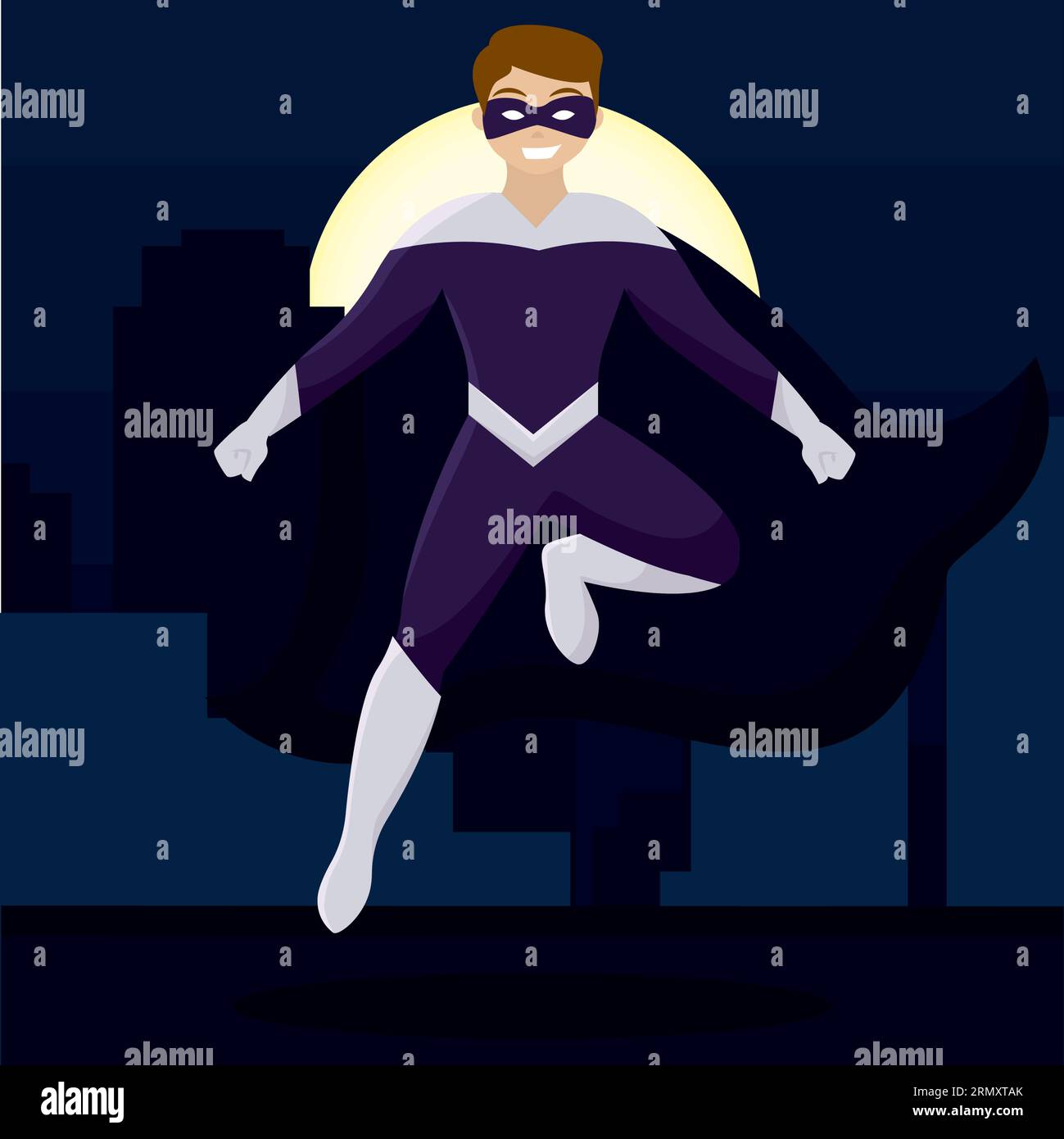 Male hero character on a city background Vector Stock Vector Image ...