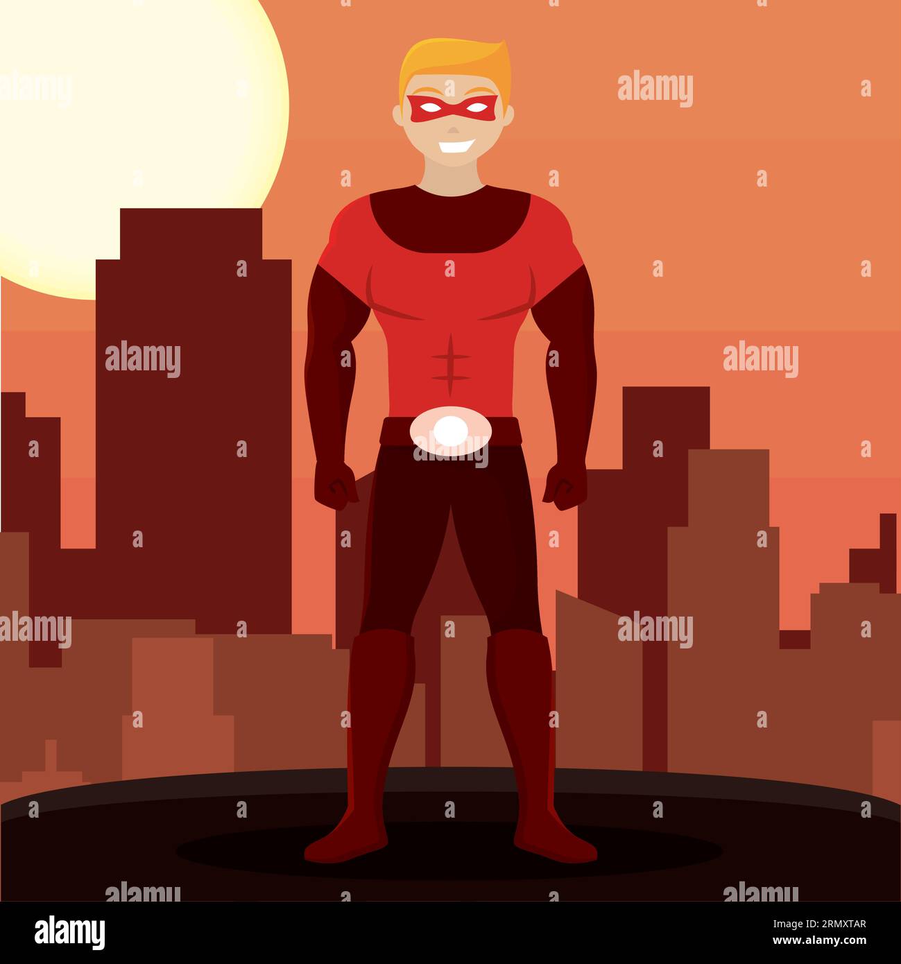 Male hero character on a city background Vector Stock Vector Image ...