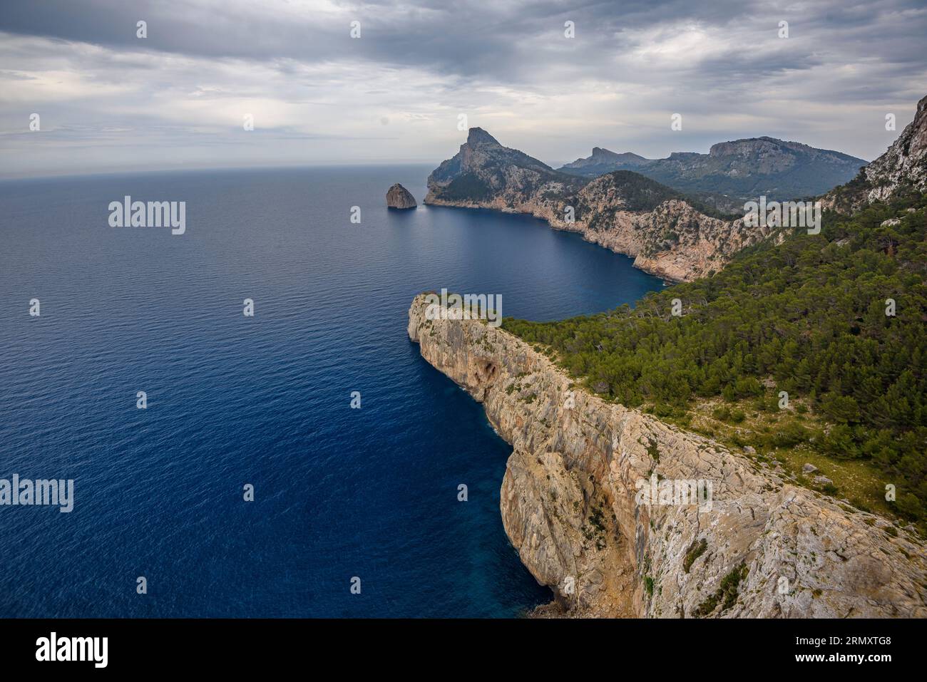 Serra de Tramuntana mountains seen from Es Colomer viewpoint on a ...