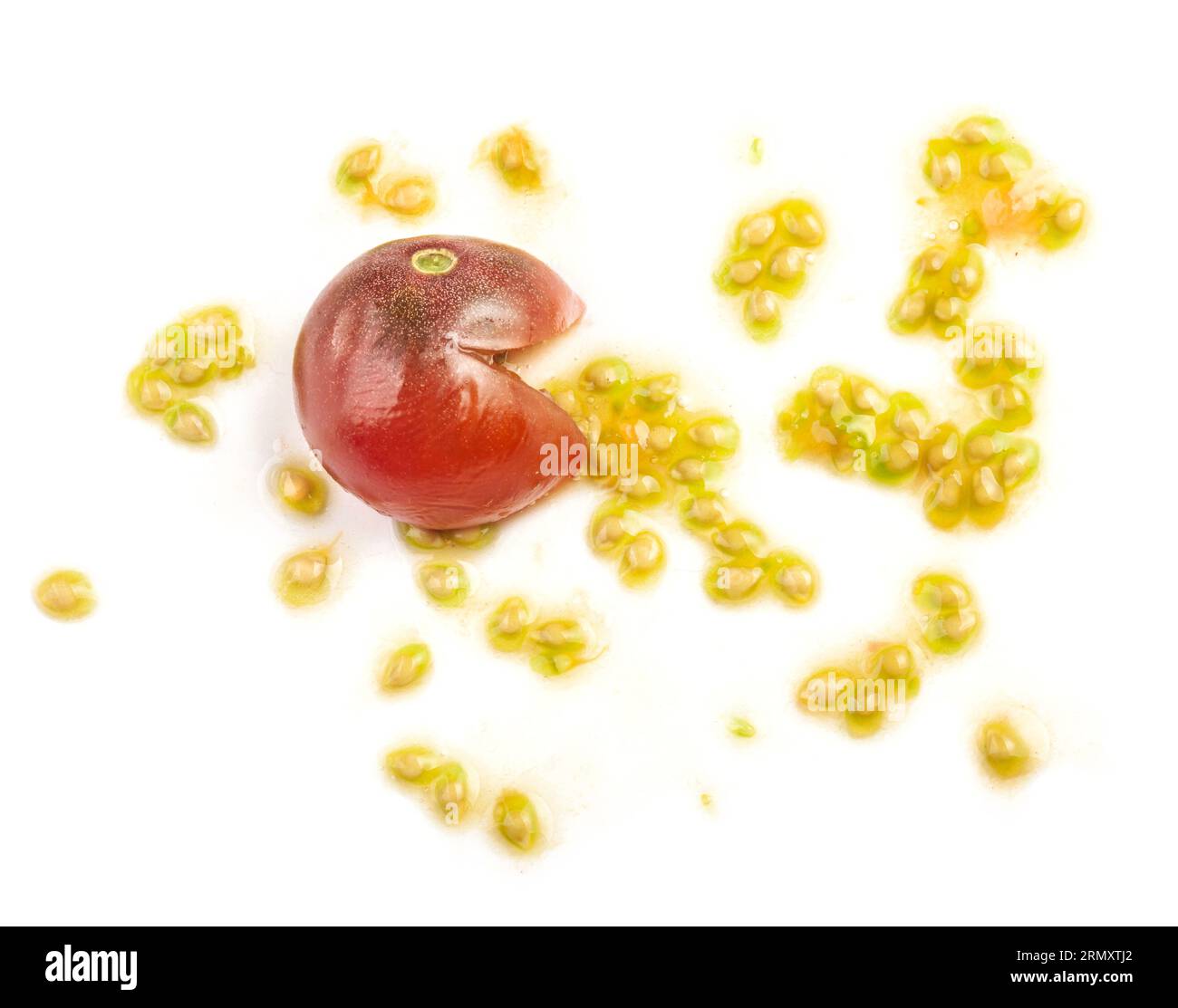 Smashed tomato isolated on white Stock Photo - Alamy