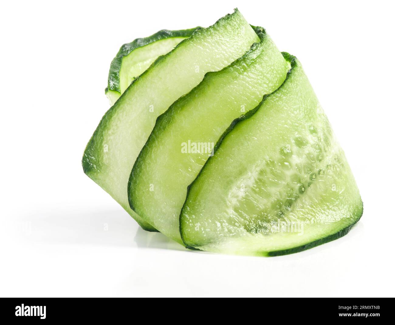 Fresh cut cucumber isolated on white background Stock Photo - Alamy