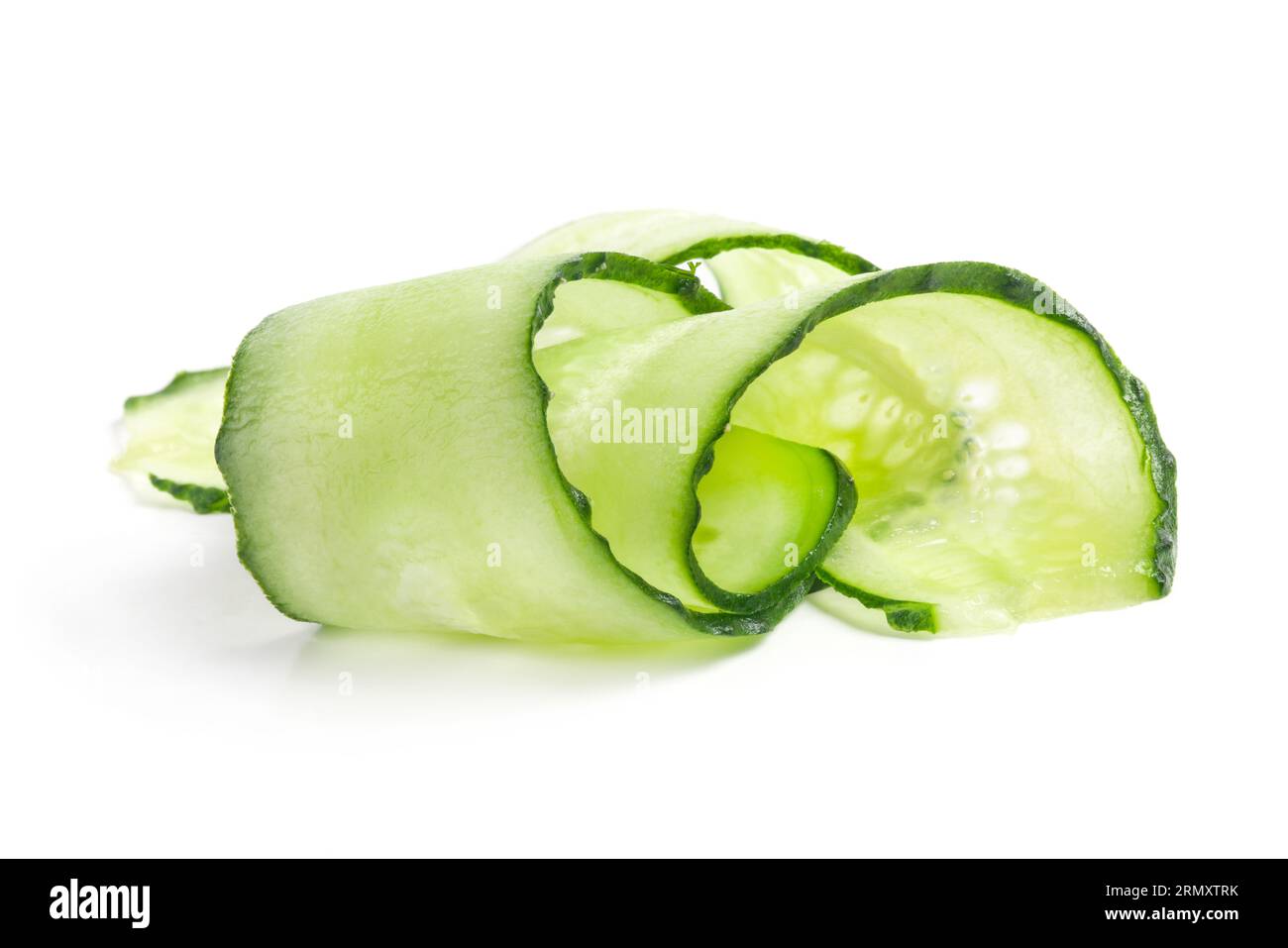 Fresh cut cucumber isolated on white background Stock Photo - Alamy