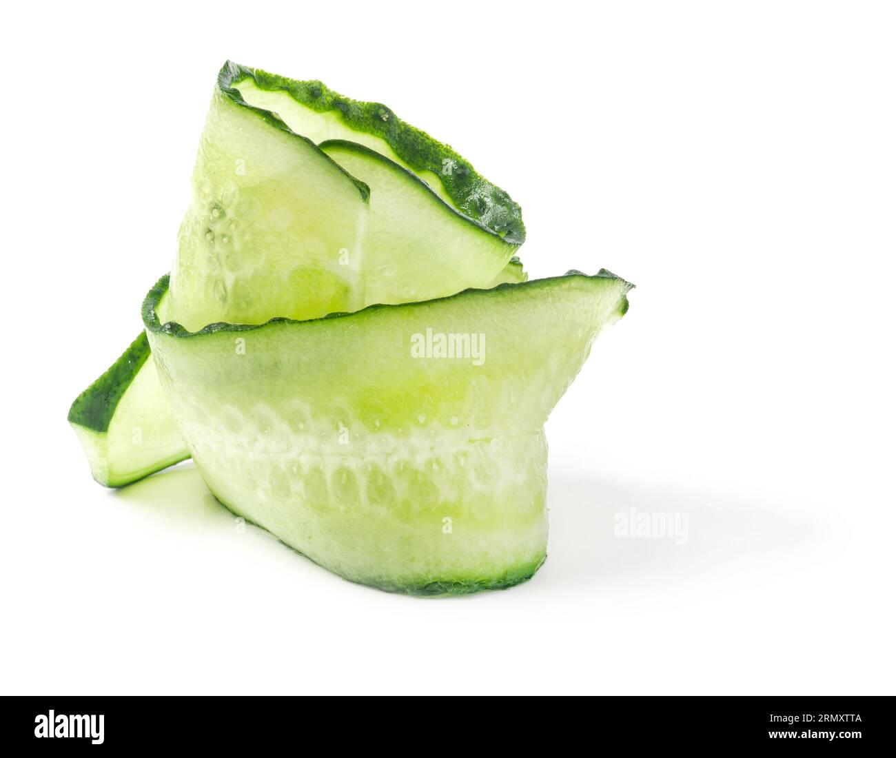 Fresh cut cucumber isolated on white background Stock Photo - Alamy
