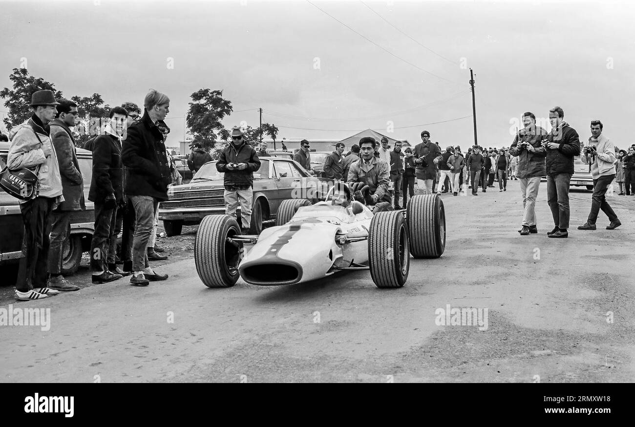 John Surtees Honda at the 1967 Watkins Glen F1 Grand Prix, started 11th ...