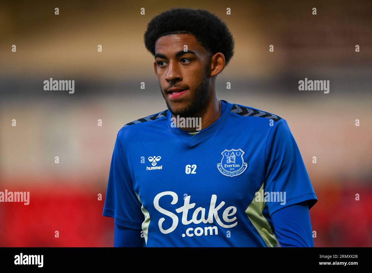 Tyler Onyango #62 of Everton during the pre-game warmup ahead of the ...