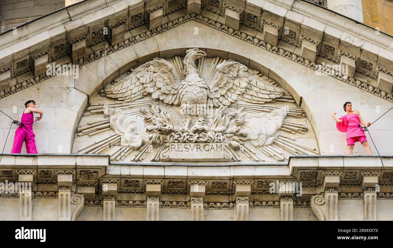 London, UK, 30th Aug 2023. The dancers with the RESURGAM inscription on ...