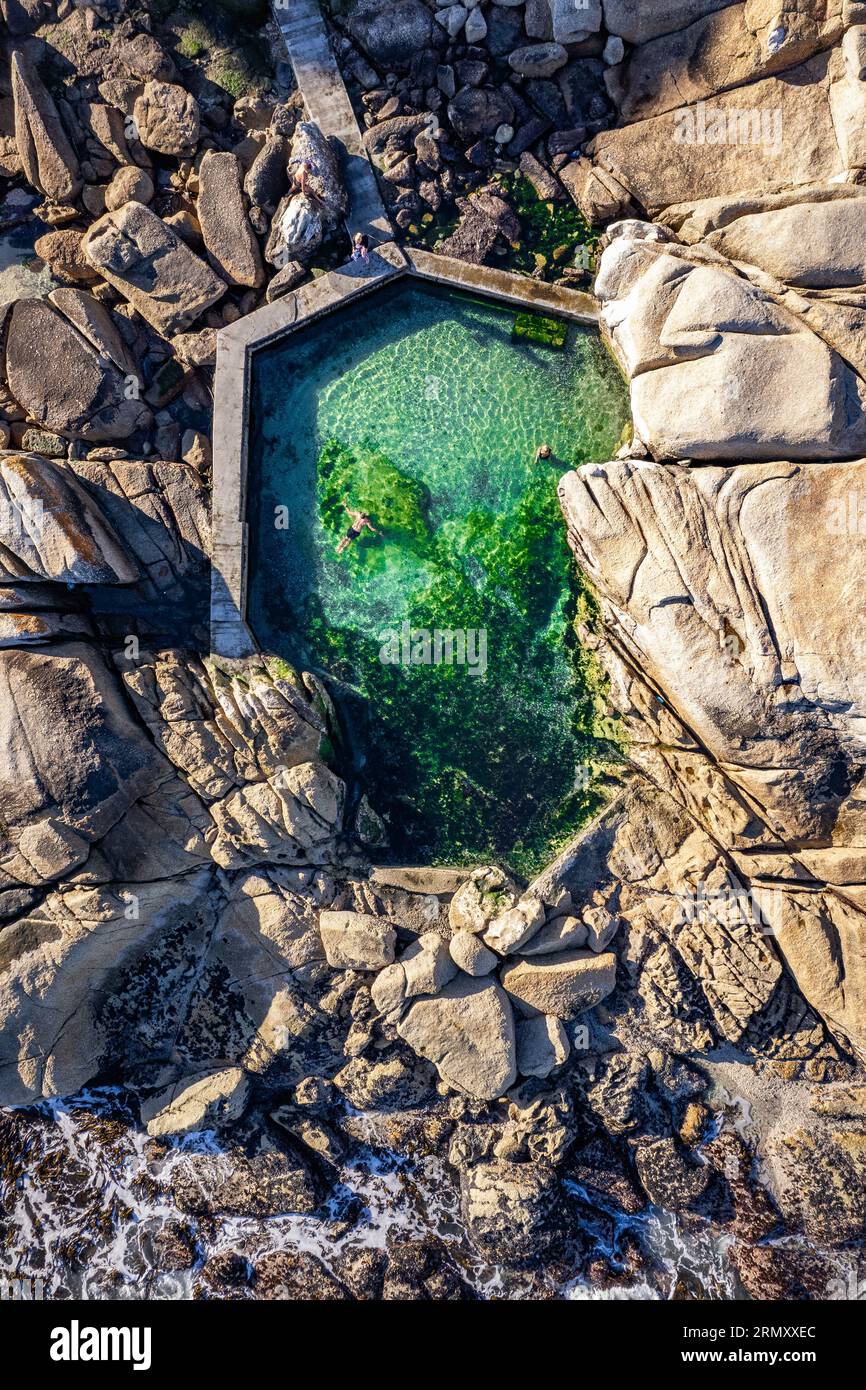 Aerial View of Sea Point and its tidal pool in Cape Town, western Cape ...