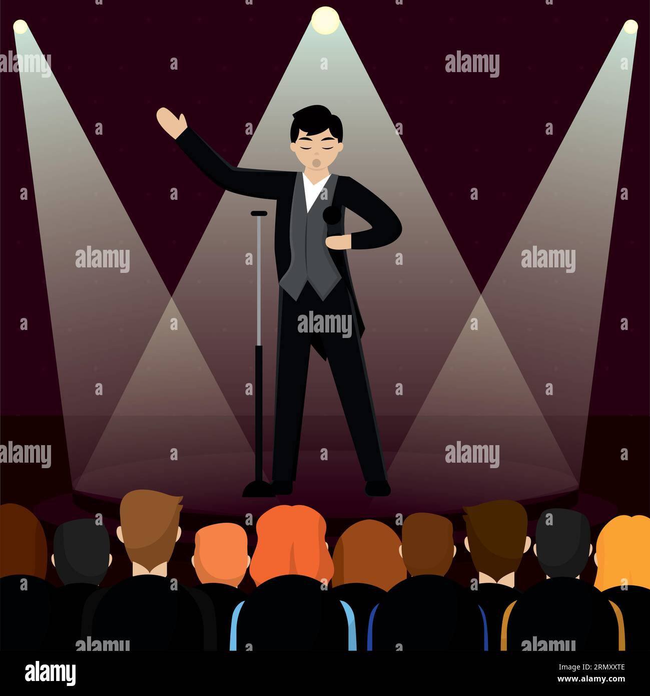 Crowd singing Stock Vector Images - Alamy