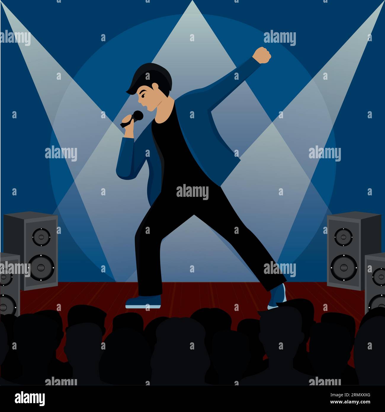 Male music fan concert Stock Vector Images - Alamy