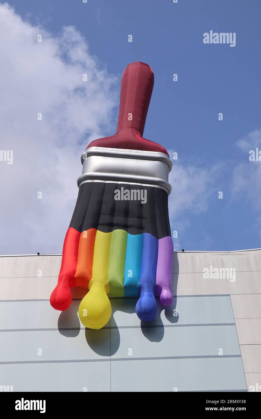 Manchester England UK 29th August 2023 Pride 2023. A dummy paintbrush ...