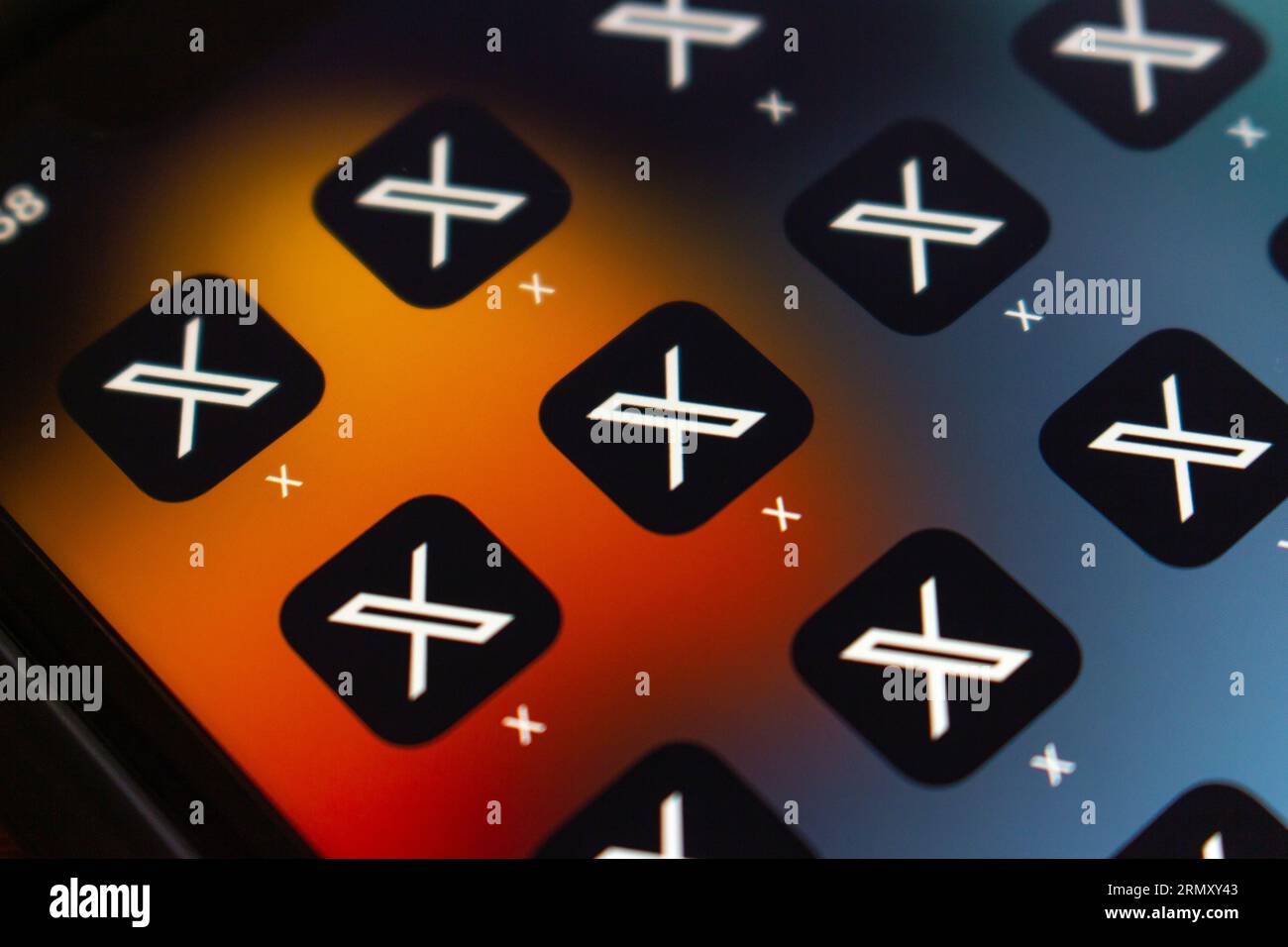Conceptual image of Elon Musk’s X app (formerly Twitter) icons seen in ...