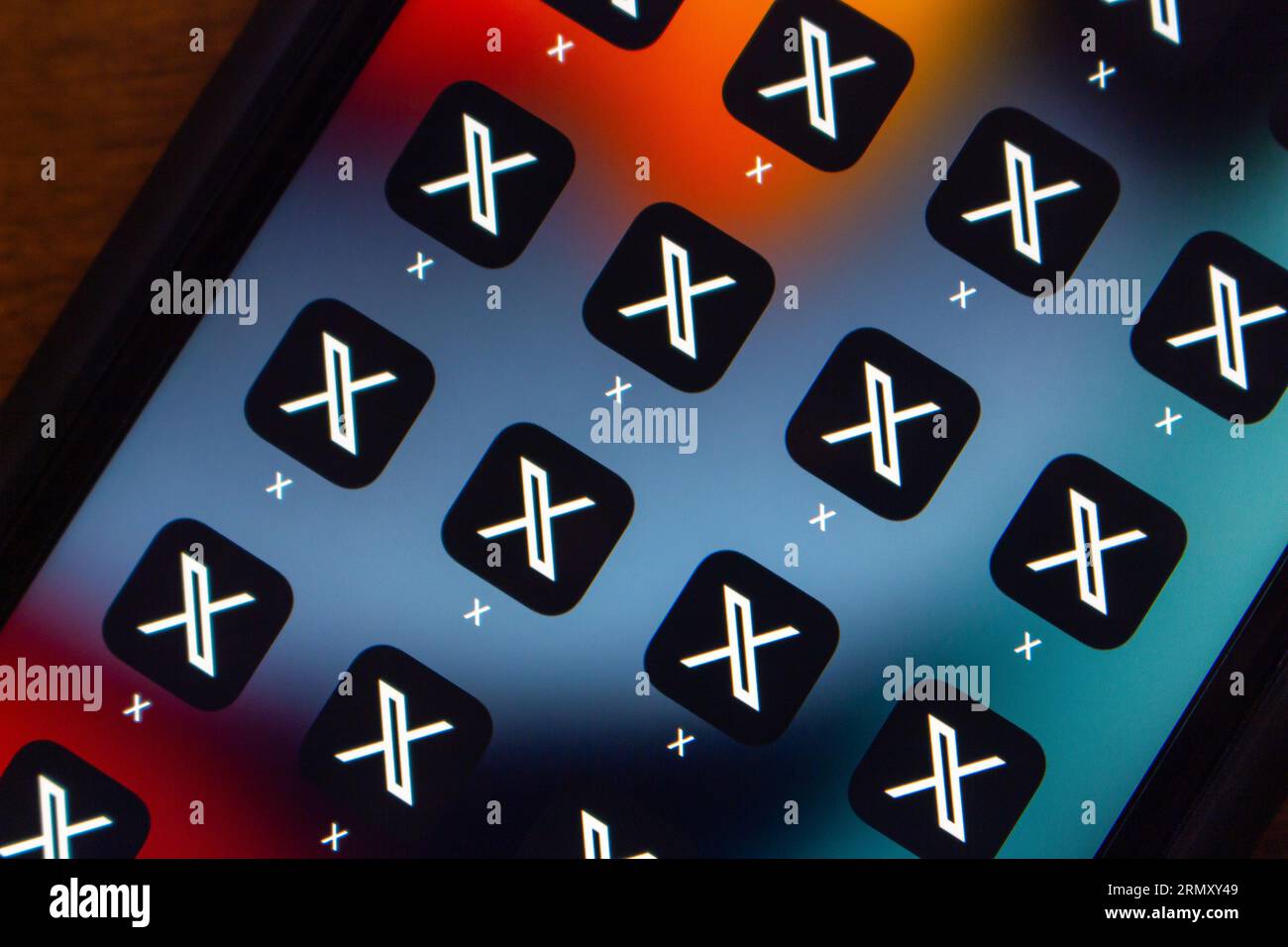 Conceptual image of Elon Musk’s X app (formerly Twitter) icons seen in ...