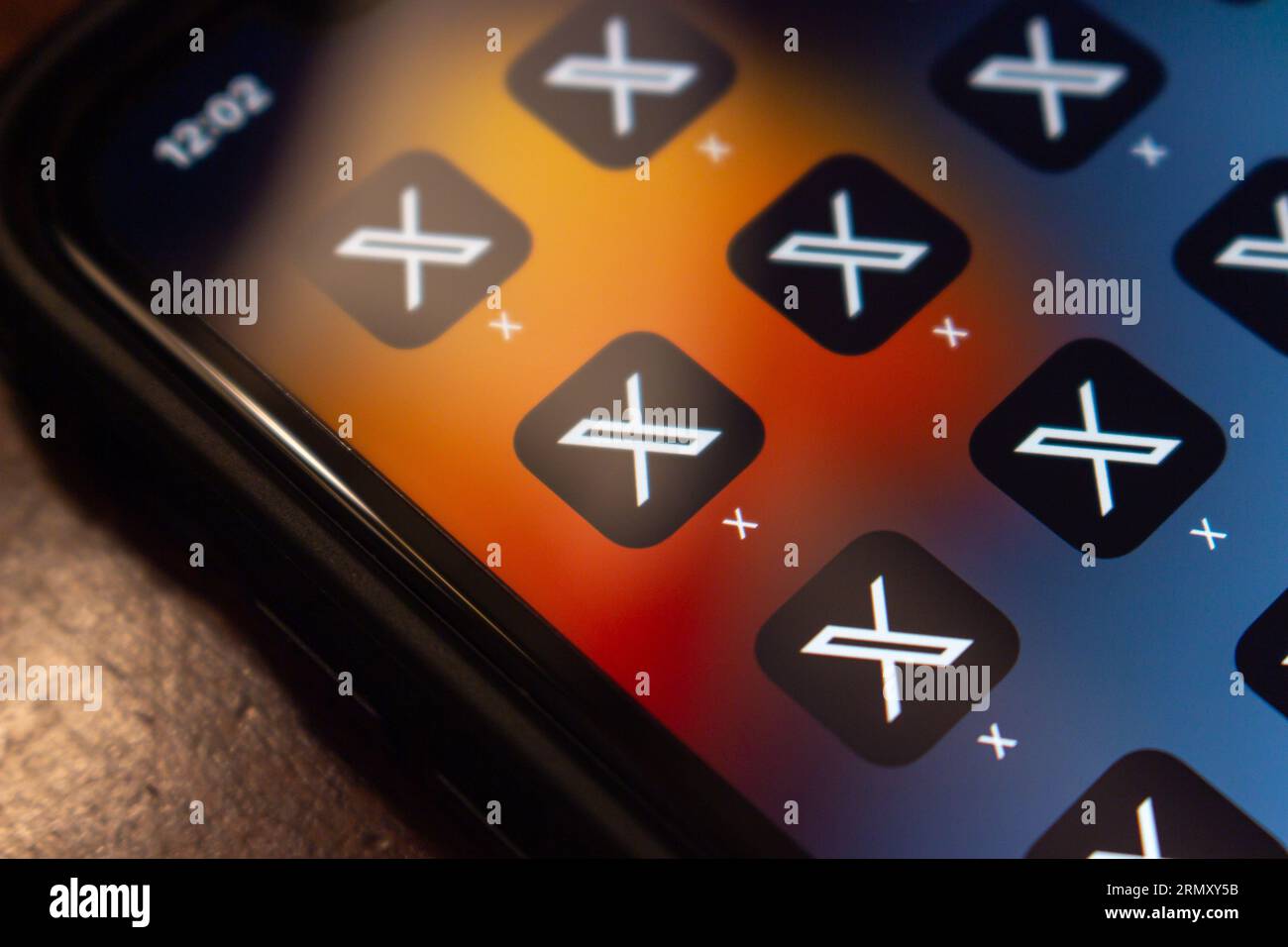 Conceptual image of Elon Musk’s X app (formerly Twitter) icons seen in ...