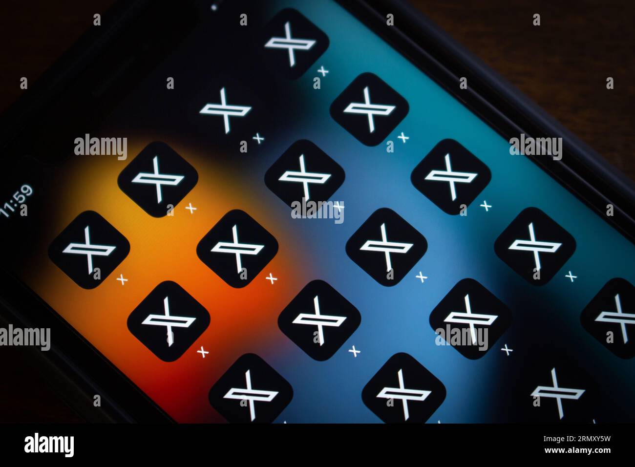 Conceptual image of Elon Musk’s X app (formerly Twitter) icons seen in ...