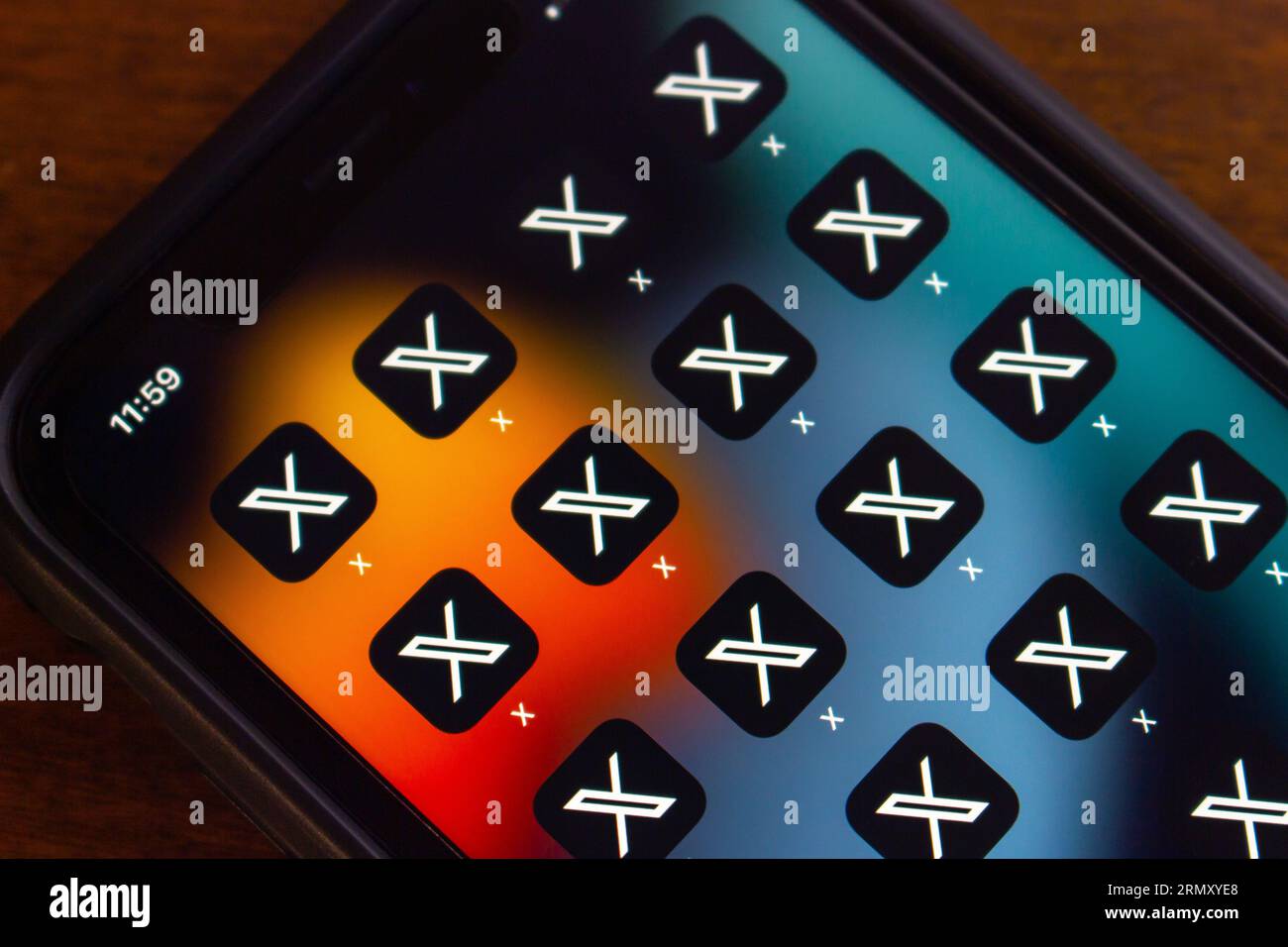 Conceptual image of Elon Musk’s X app (formerly Twitter) icons seen in ...