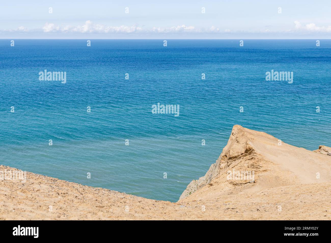 Sand dunes and seascape next to Rubjerg Knude Lighthouse, Denmark Stock ...