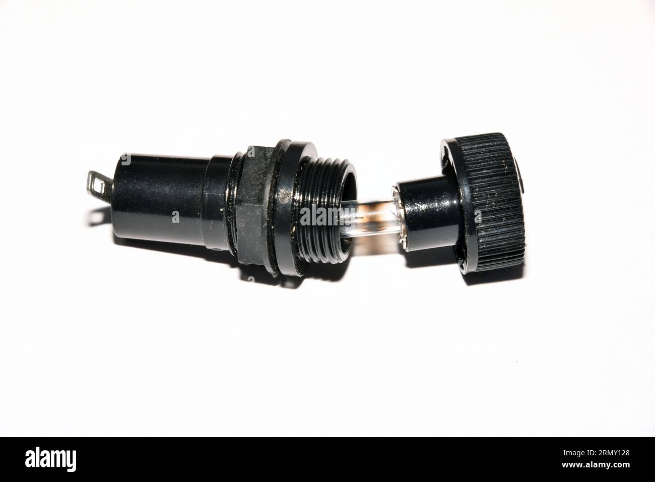 Black Plastic Panel Mounted 20 X 5mm Electronic Fuse Holder With A