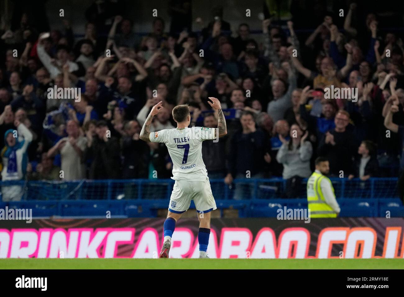 AFC Wimbledon's James Tilley celebrates scoring the opening goal from ...