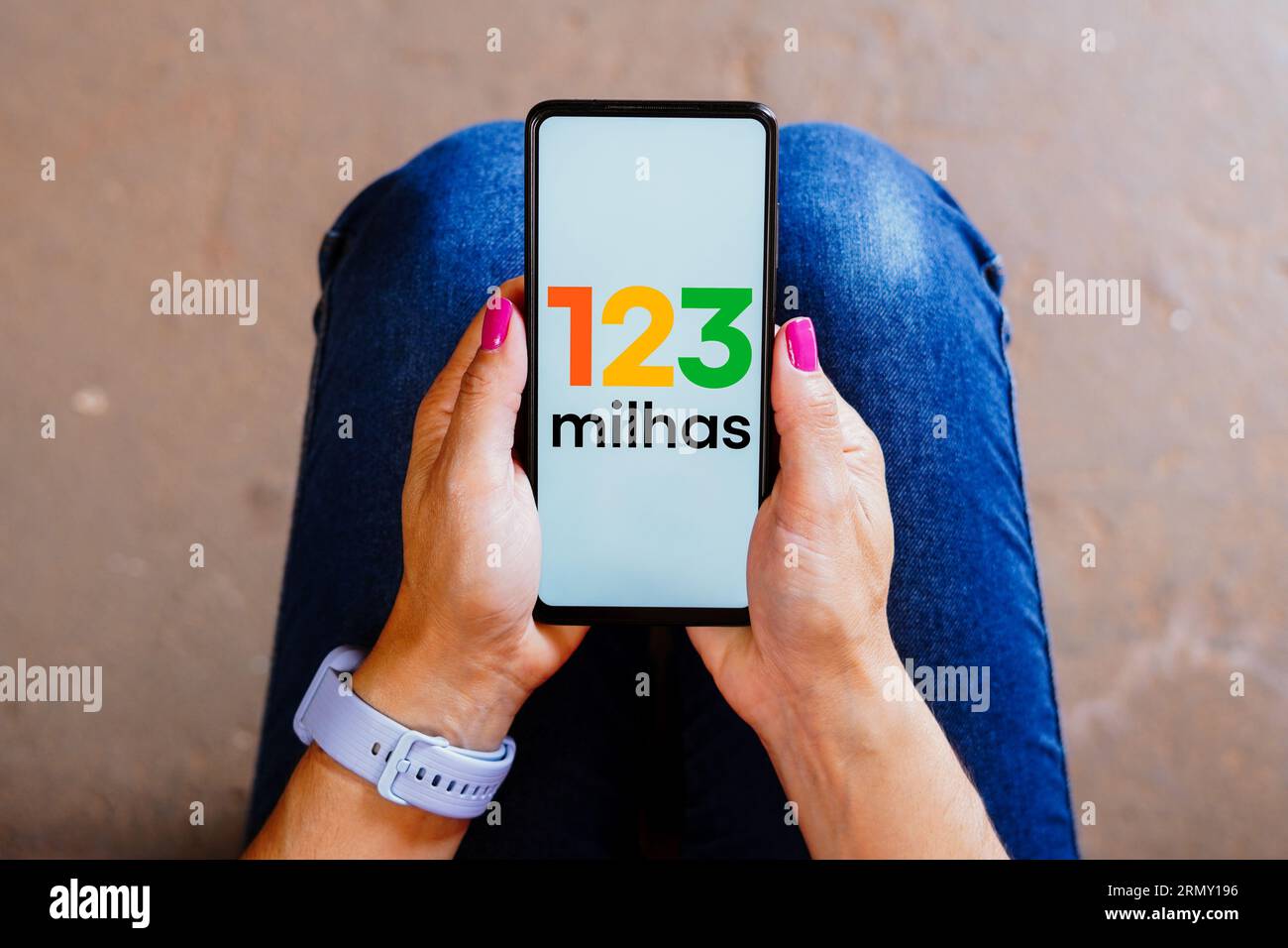In this photo illustration, the 123 Milhas logo is displayed on a ...
