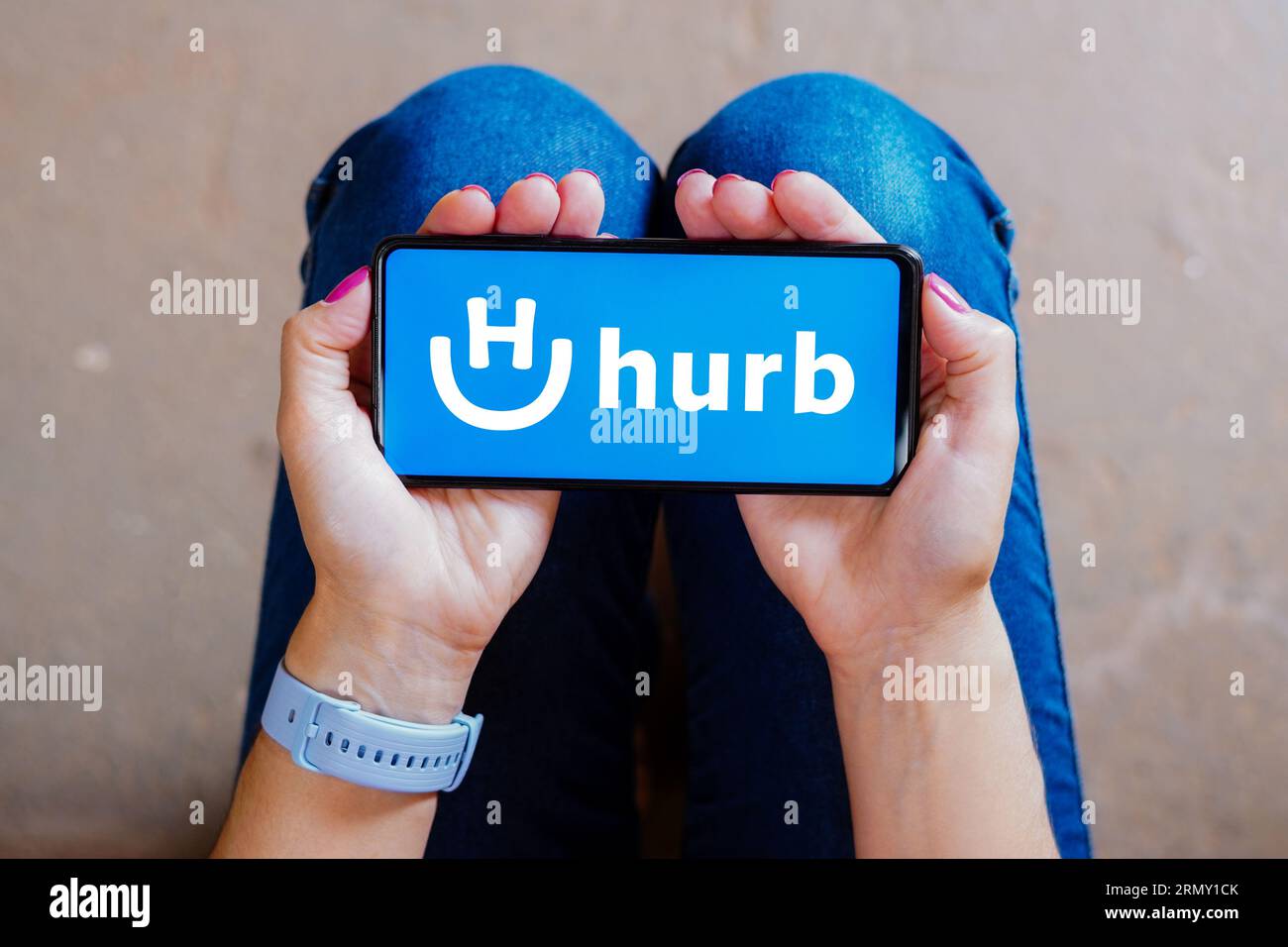 In this photo illustration, the Hurb logo is displayed on a smartphone ...