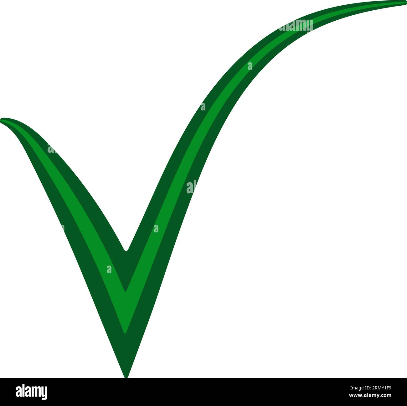 Double green check mark approval mark verification check mark, stock ...