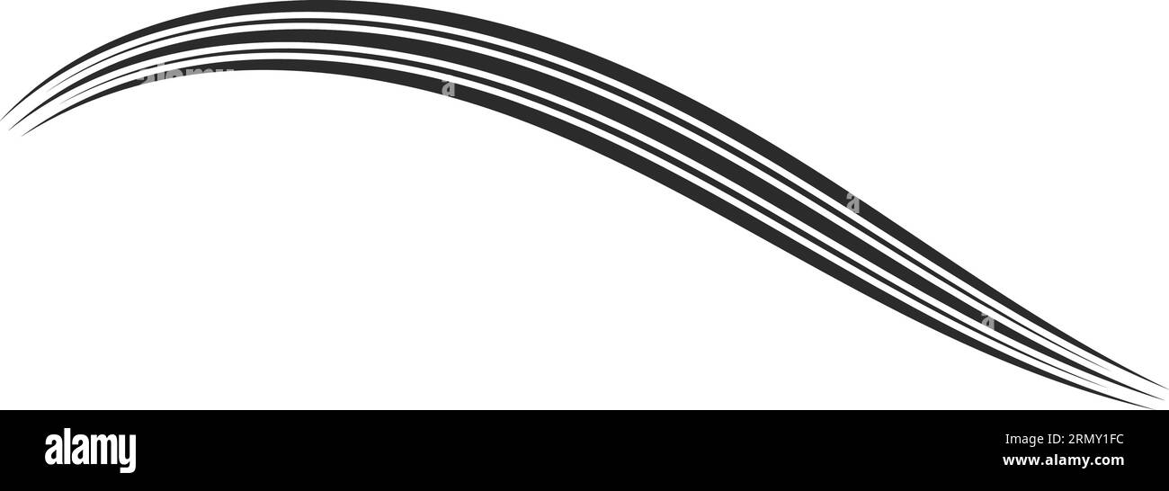 Logo curves wavy lines icon light breeze wind, calligraphic stripes ...