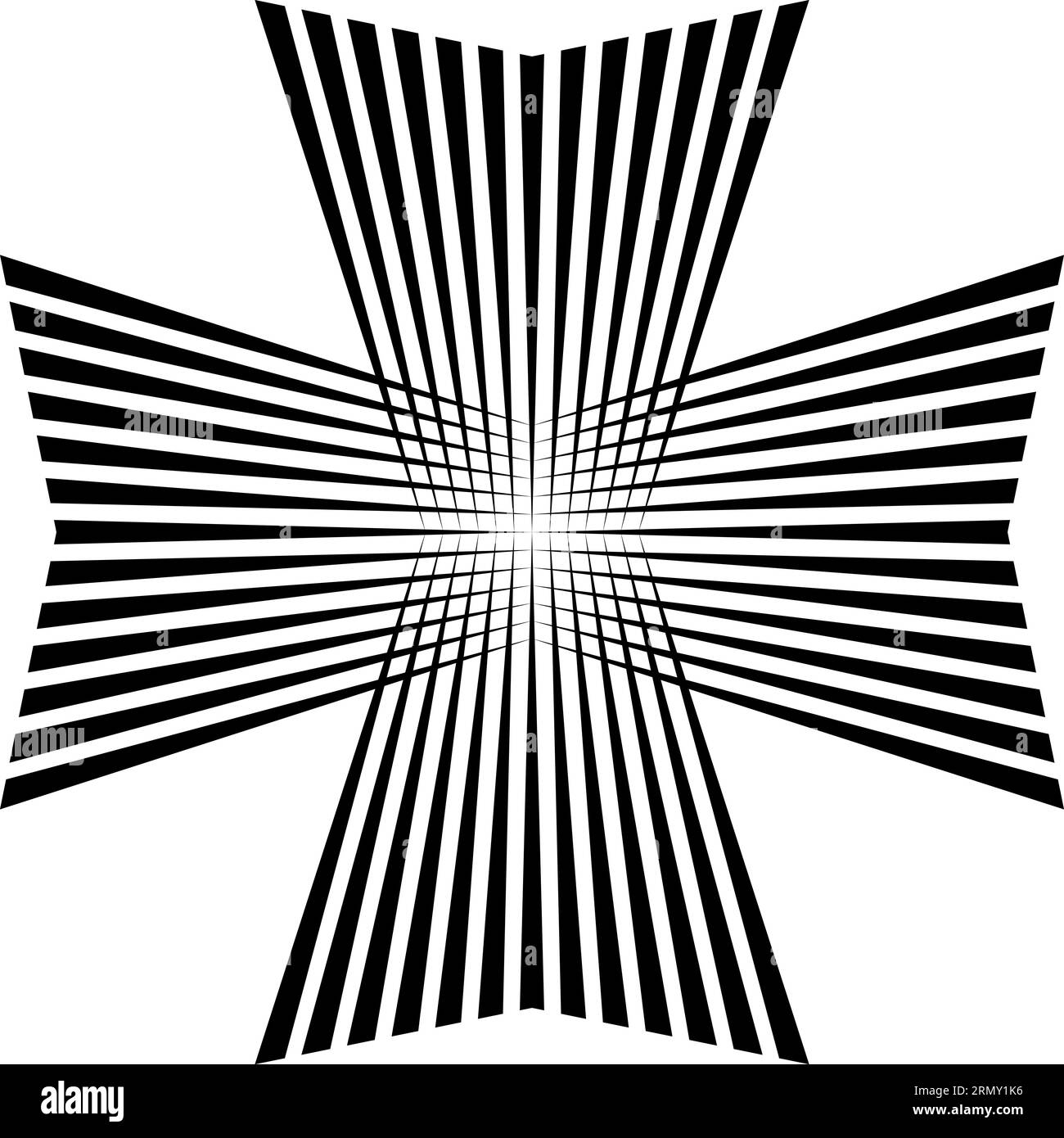 Maltese cross art from rays stripes, symbol victory power Stock Vector ...