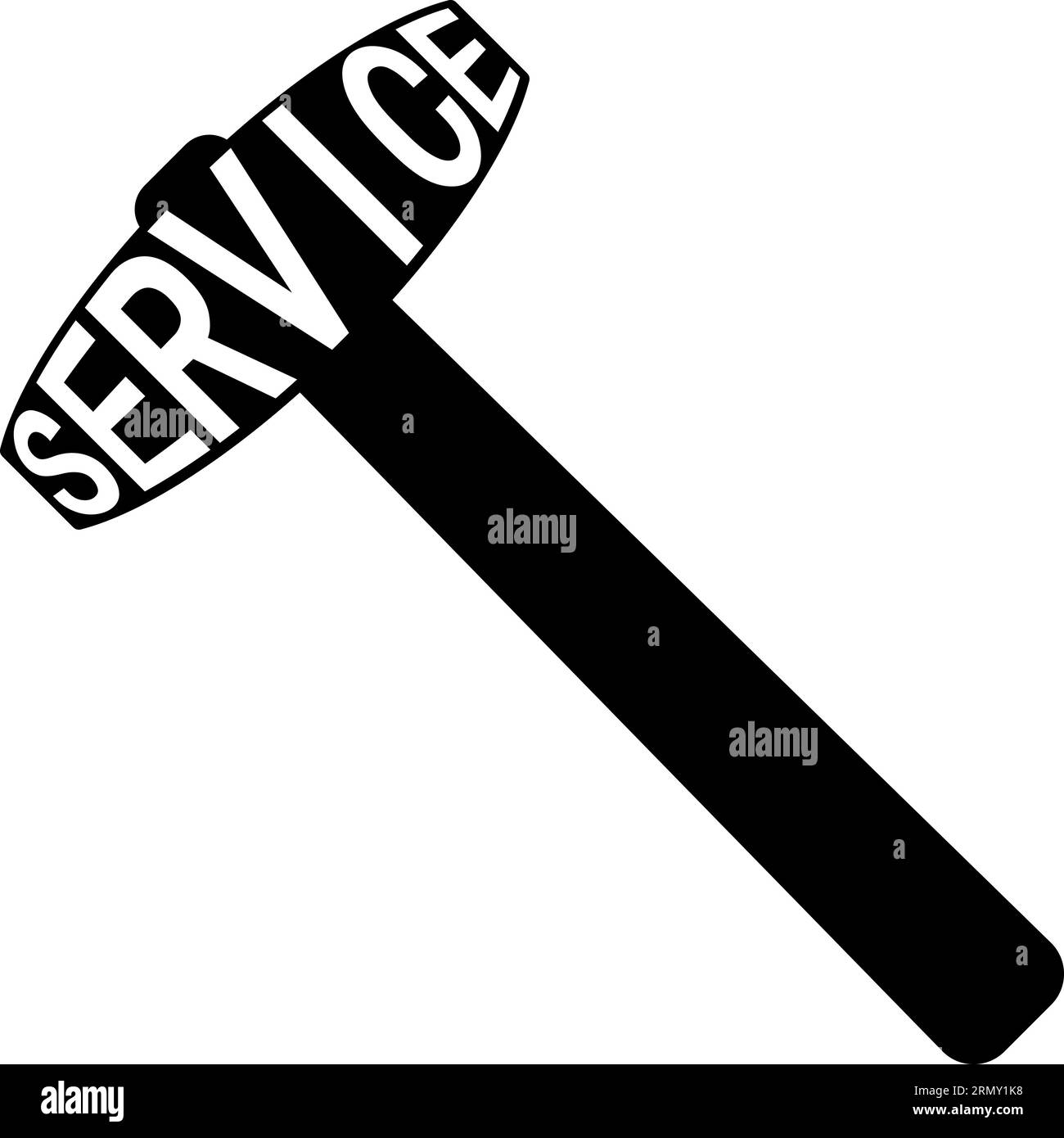 Icon service center logo hammer symbol with text service Stock Vector ...