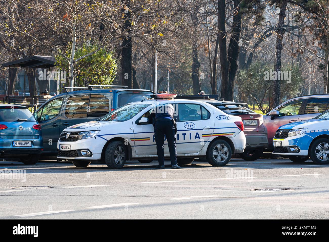 Police agent, Romanian Traffic Police (Politia Rutiera) in Bucharest ...